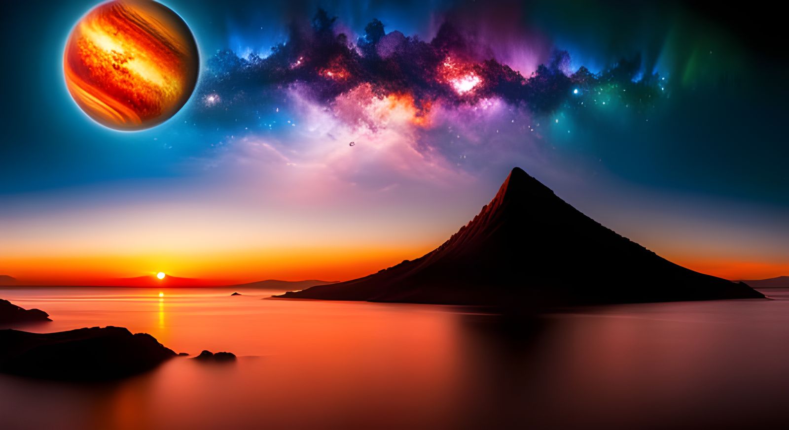 Alien Sun Set - AI Generated Artwork - NightCafe Creator