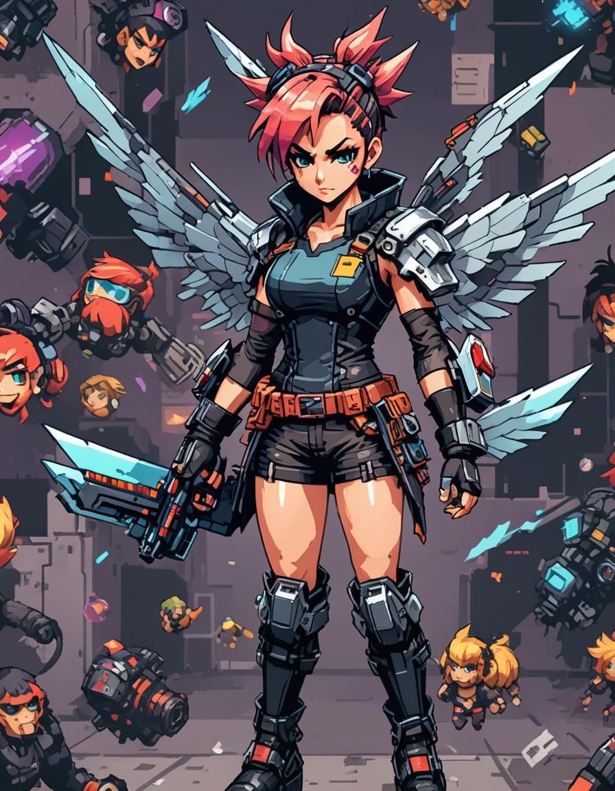 8-bit Cyberpunk Pixie 2 - AI Generated Artwork - NightCafe Creator