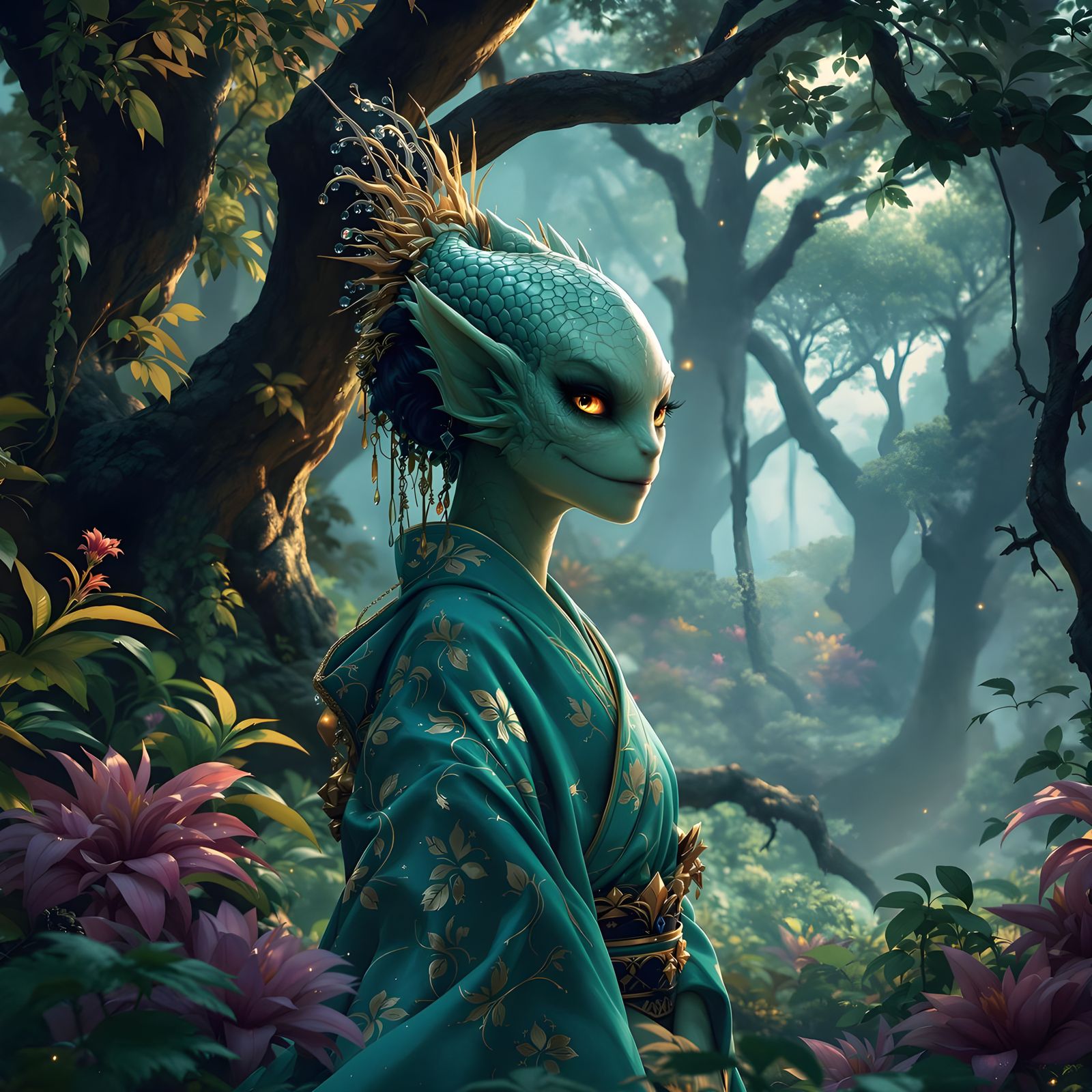 Japanese kappa - Mystical Kappa Goddess in Moonlit Japanese ...