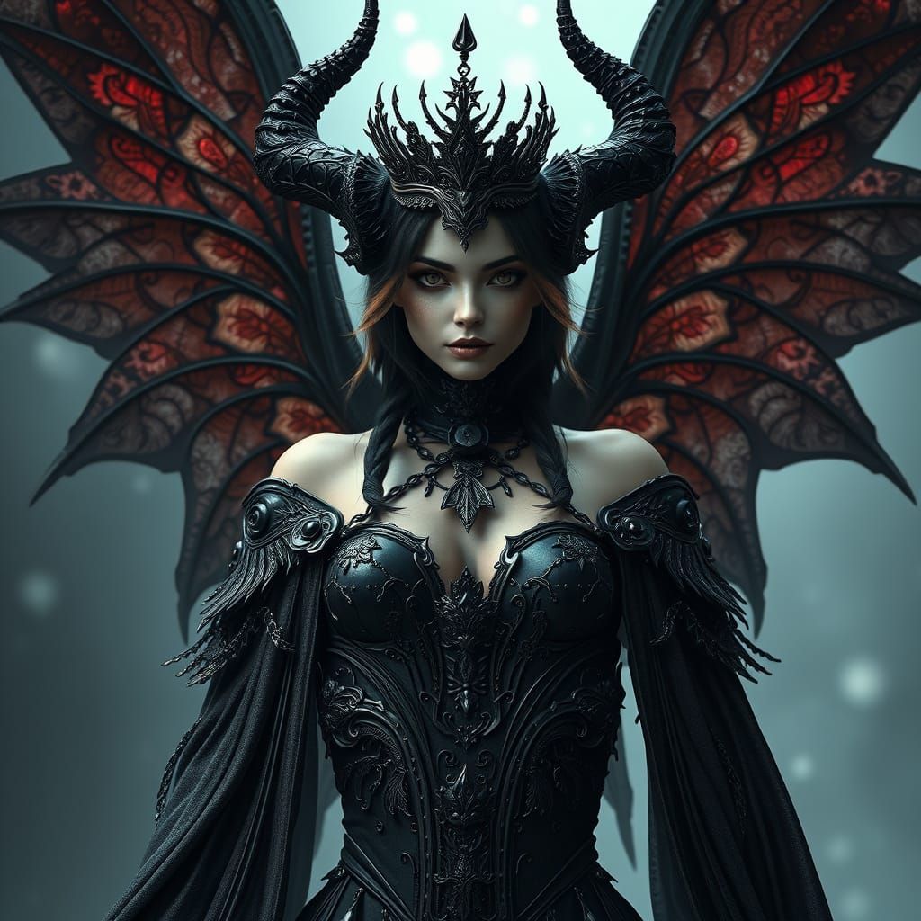 Dark Fairy Queen Exudes Forbidden Perfection in 3D... - AI Art