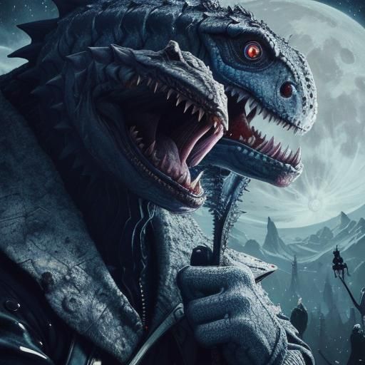 A mixed media Side profile painting of a big fish eyed sock puppet ...