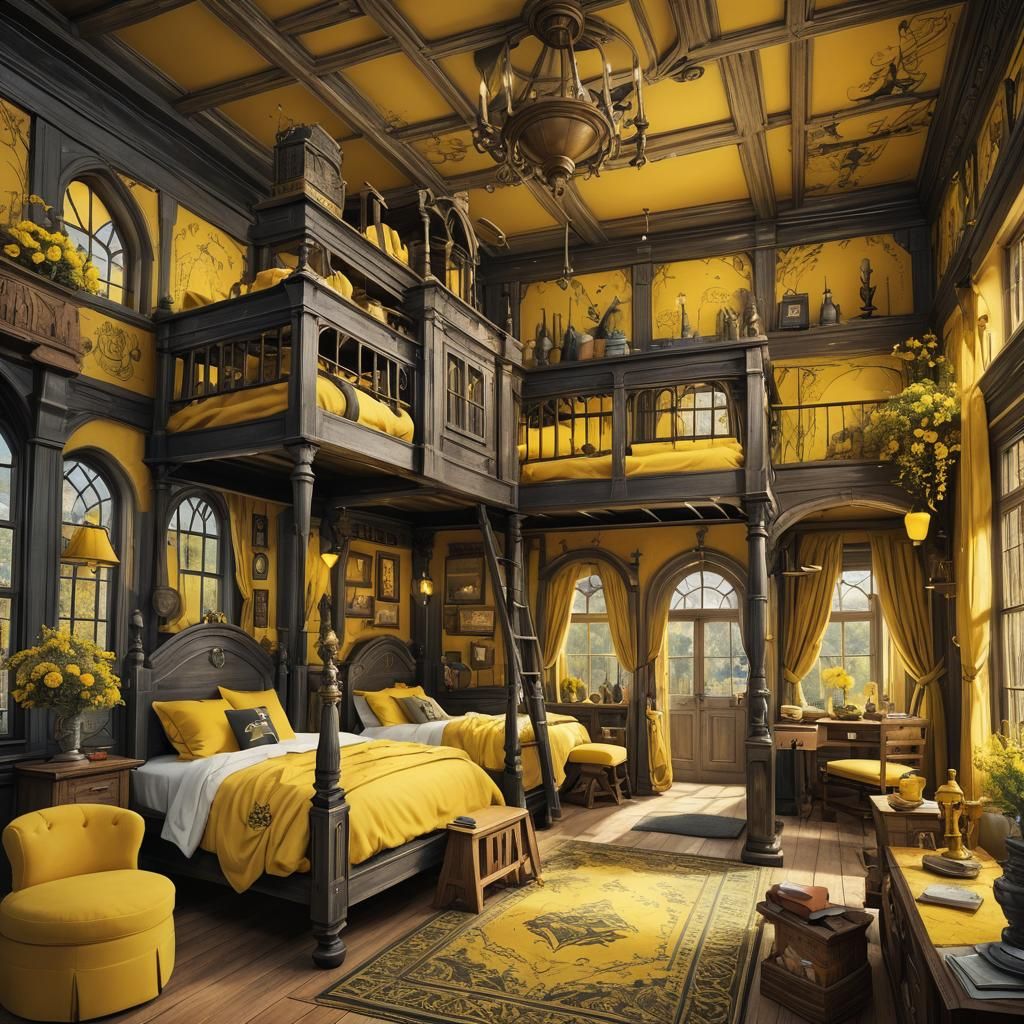 Hufflepuff dormitory - AI Generated Artwork - NightCafe Creator