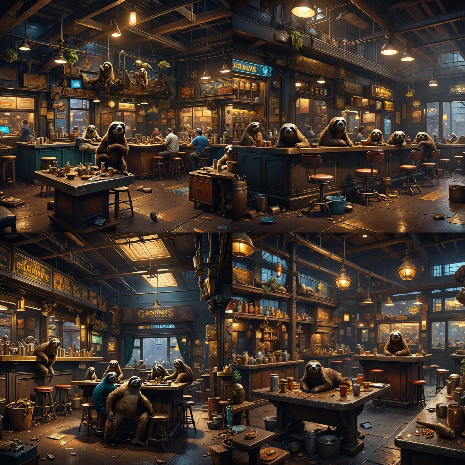 Sloth Bar #2 - AI Generated Artwork - NightCafe Creator
