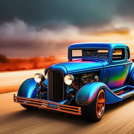 Hot rod race . - AI Generated Artwork - NightCafe Creator
