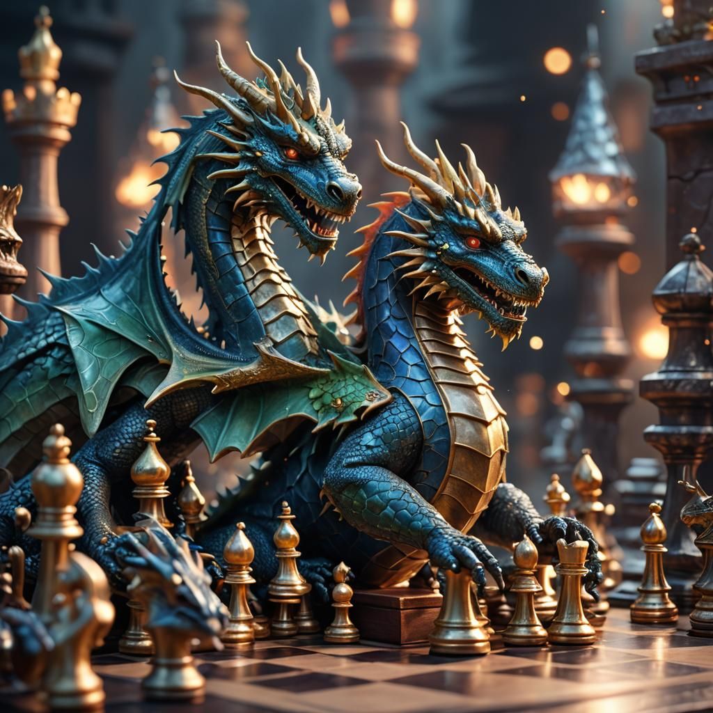 Two Dragons Chess Opening - AI Generated Artwork - NightCafe Creator