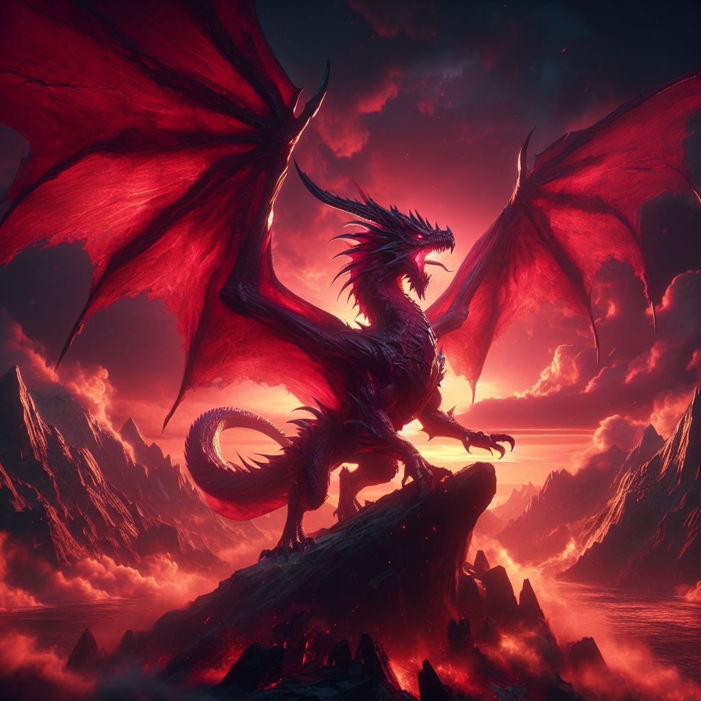 Crimson Dragon by DALL-E 3 - AI Generated Artwork - NightCafe Creator