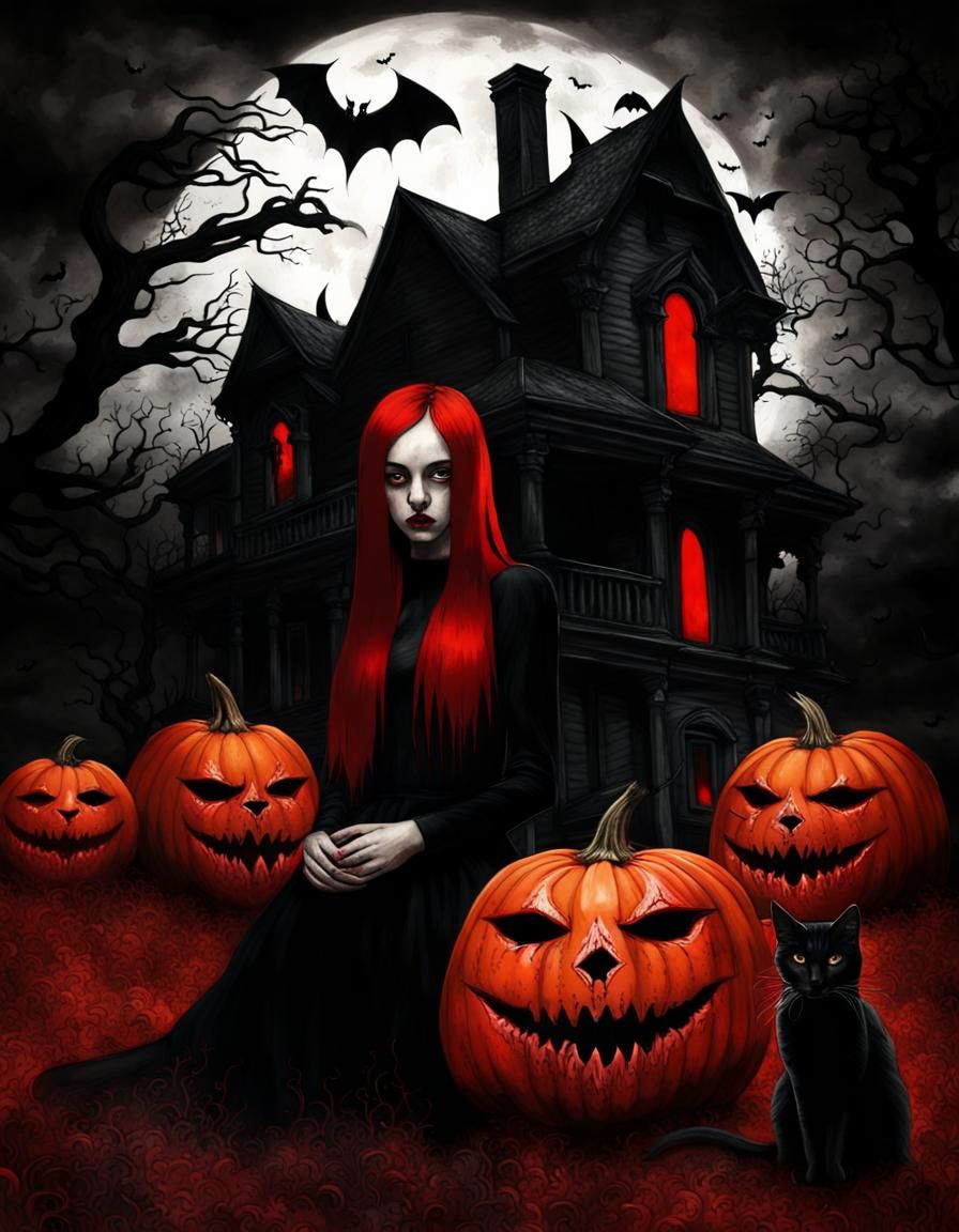 "The Allure of Darkness: Halloween Spell" - AI Generated Artwork ...