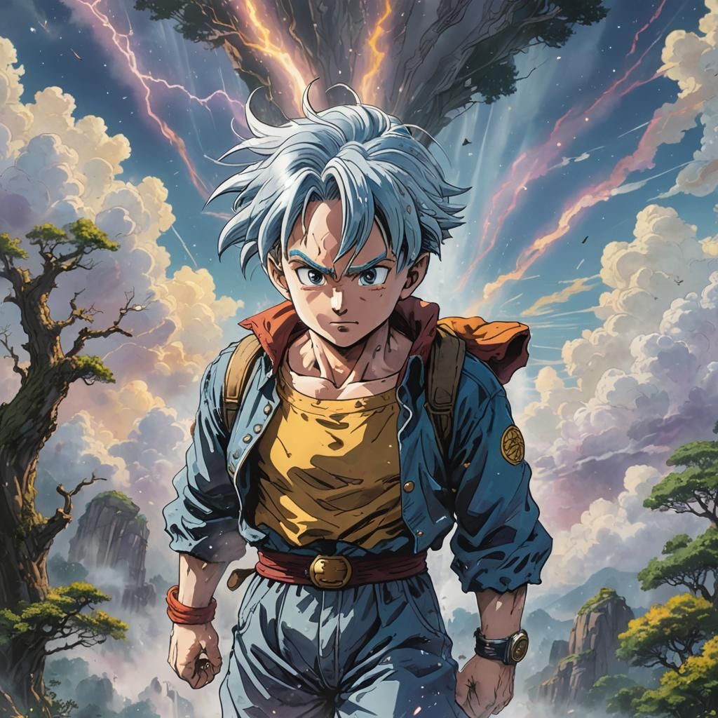Ink draw of trunks by akira toriyama - AI Generated Artwork - NightCafe ...