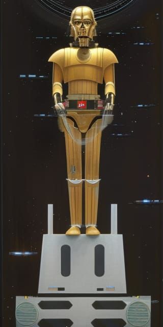 C3P0, Star Wars, concept art, Ralph McQuarrie - AI Generated Artwork - NightCafe Creator