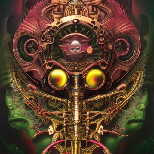 Dark academia, psychedelic cyborg, robotic, clockpunk dragonfly; dark ...