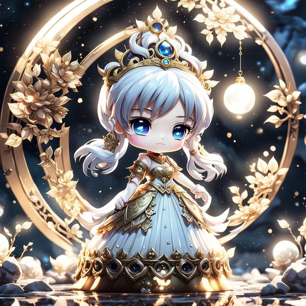 Chibi Moonlight Princess - AI Generated Artwork - NightCafe Creator