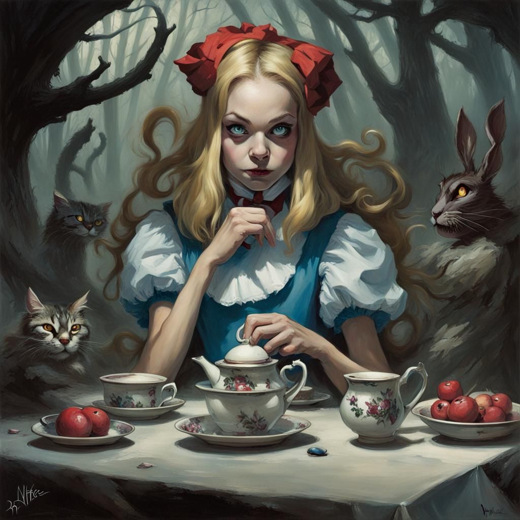 Alice in Wonderland sinister by Greg Rutkowski - AI Generated Artwork ...
