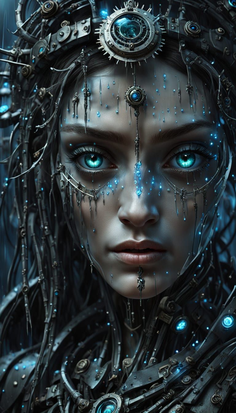 Cyborg Jesus: A Gritty, Neon-Lit Portrait of Suffe... - AI Art