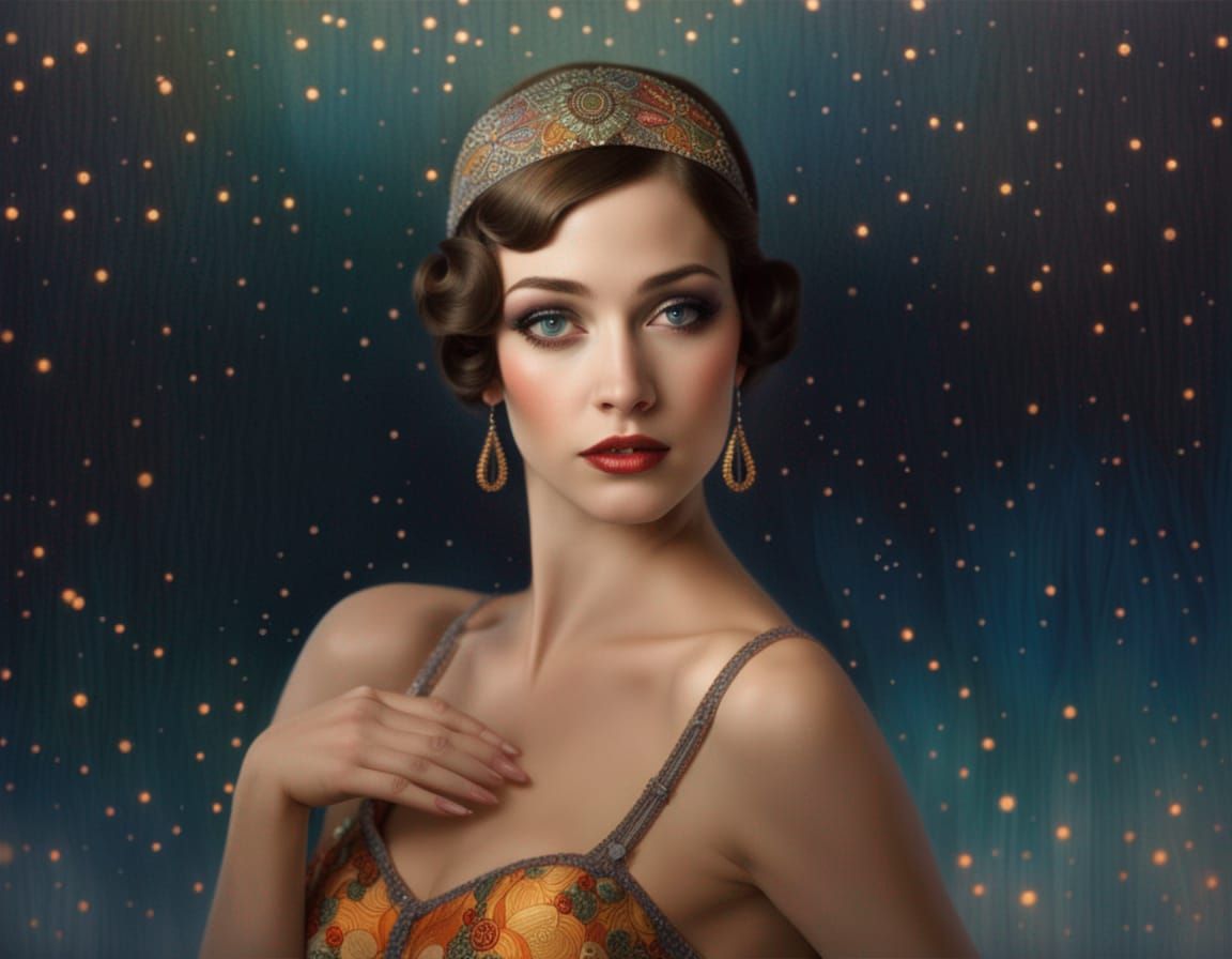 1920s Flirty Flapper - AI Generated Artwork - NightCafe Creator