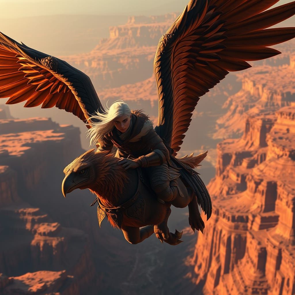 Hadyn Halyx rides a gryphon - Warrior Rides a Majestic Grif...