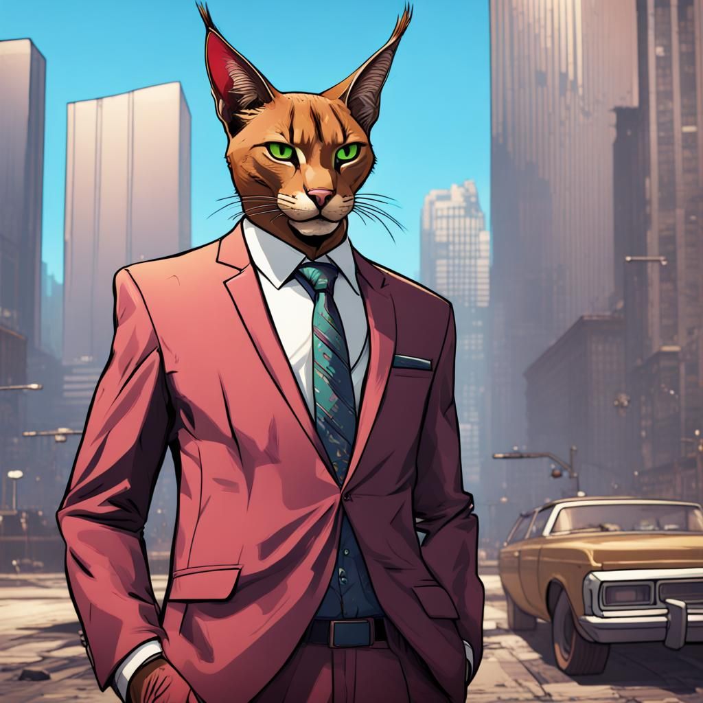 GTA 5 Style Floppa In Suit - AI Generated Artwork - NightCafe Creator