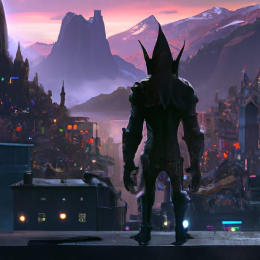 Giant vampire looking to the distance - AI Generated Artwork ...