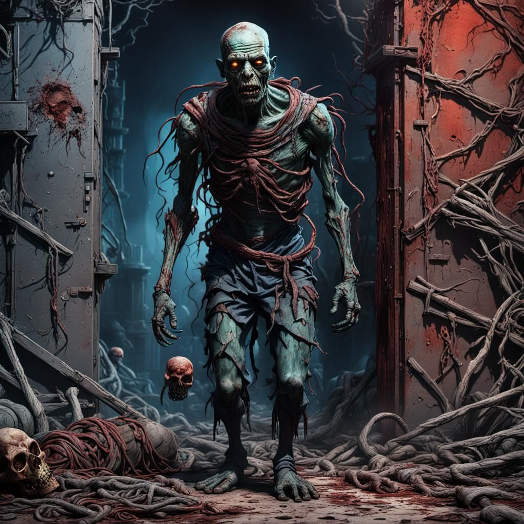 Ethereal Zombie Immersed in a Gritty Dark Fantasy ... - AI Art