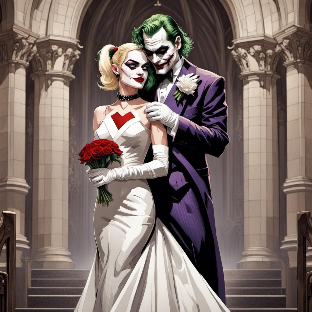The Joker and Harley Quinn Wedding - AI Generated Artwork - NightCafe Creator