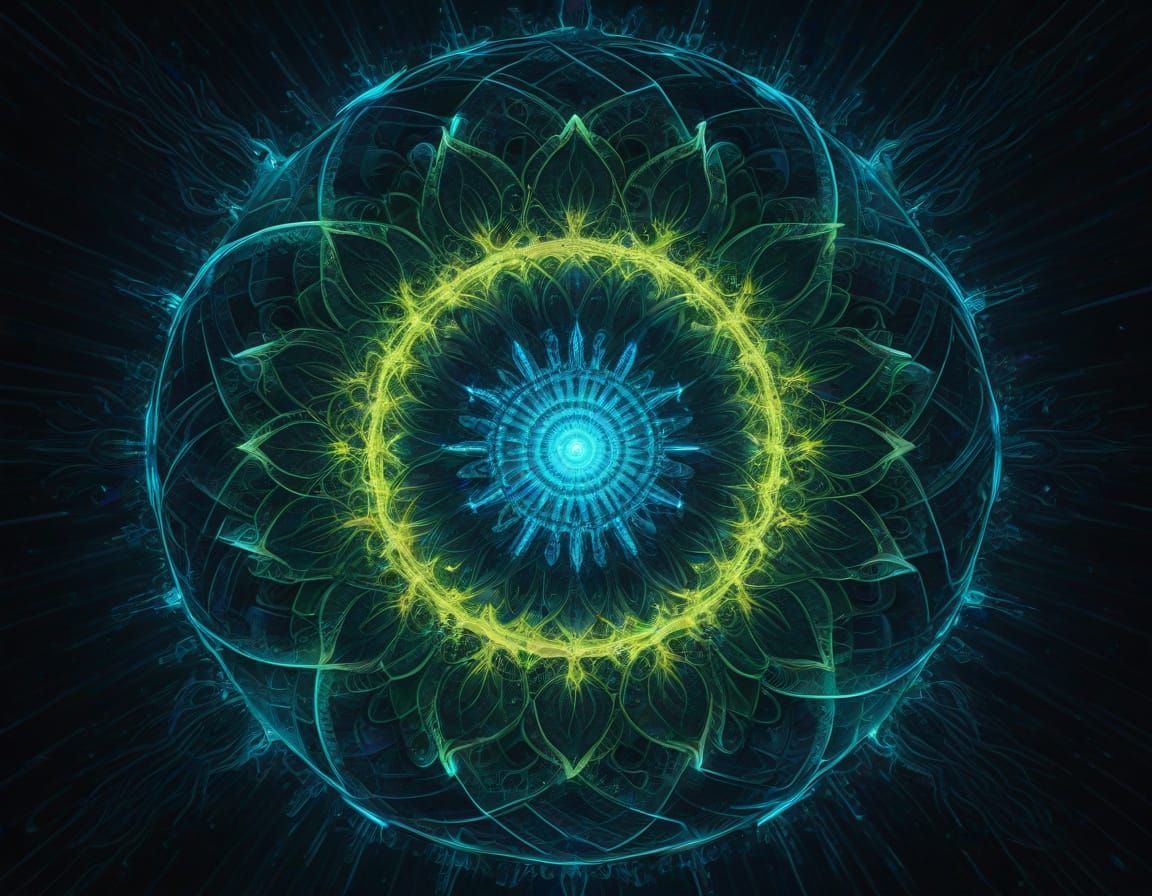 Intricate Quantum Mandala in Hyper-Realistic 8K Di... - AI Art