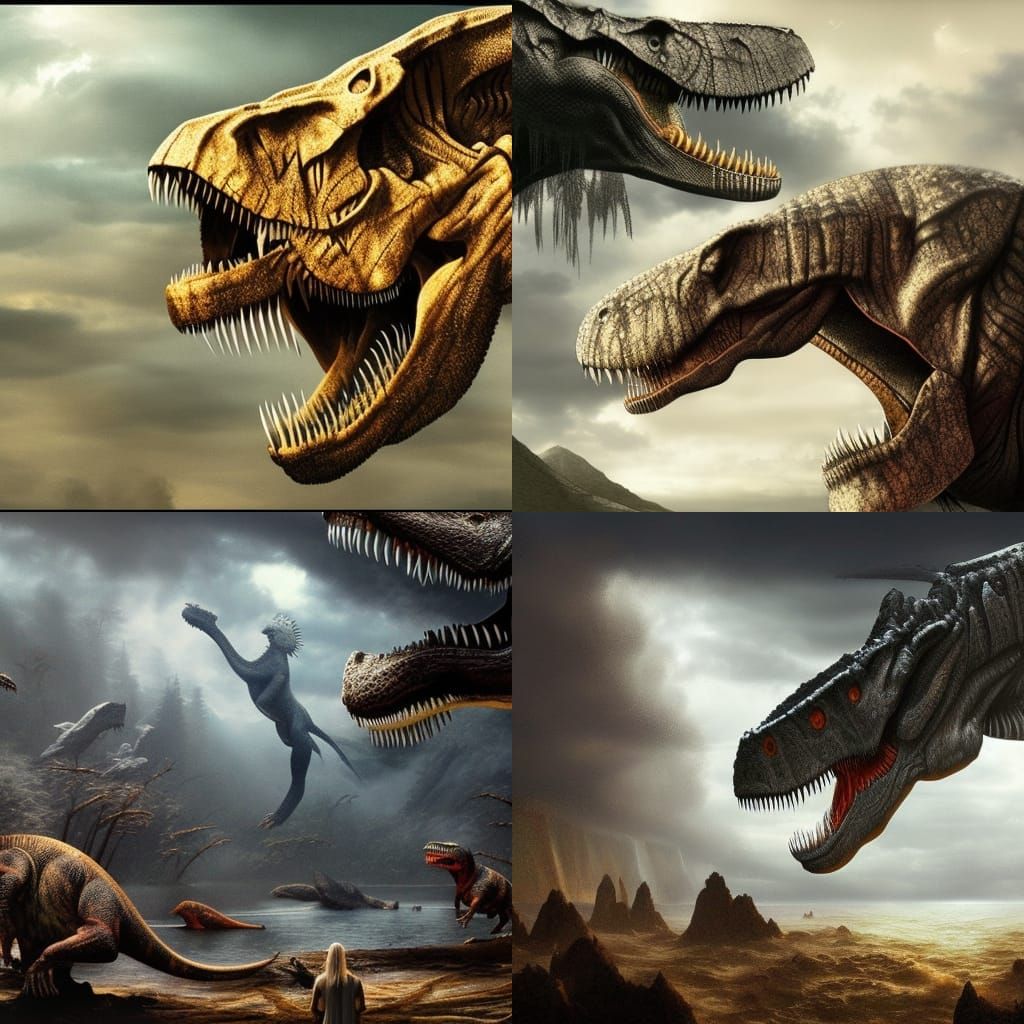 Alien Dinosaurs! - AI Generated Artwork - NightCafe Creator