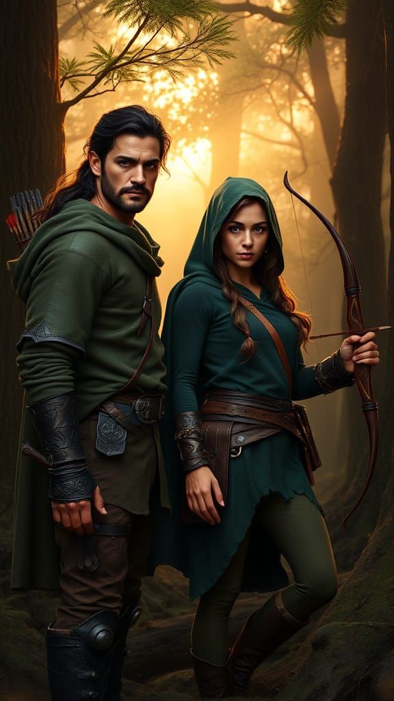 Male & Female Ranger (D&D Type Character)