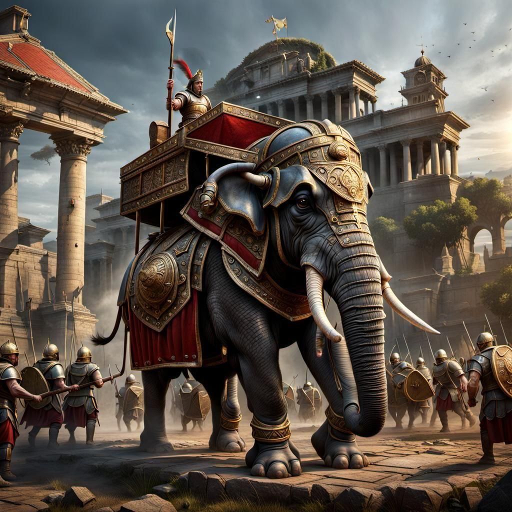 Roman battle elephant - AI Generated Artwork - NightCafe Creator