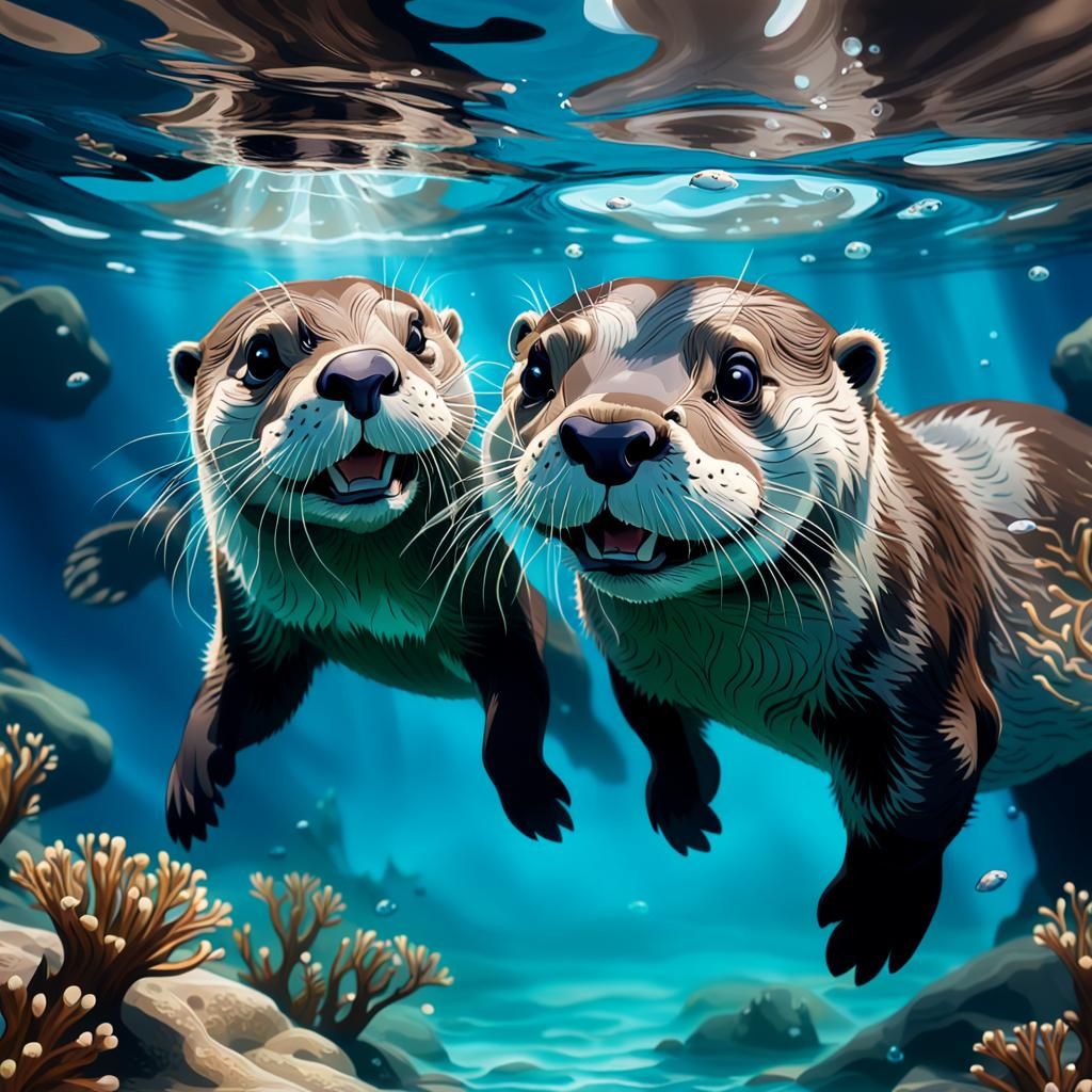 Otters - AI Generated Artwork - NightCafe Creator