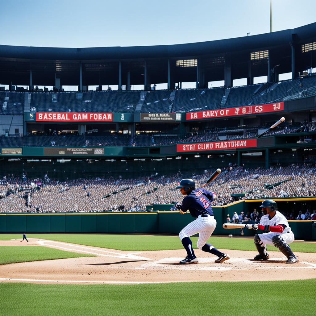 Baseball game, home team up at bat - AI Generated Artwork - NightCafe ...