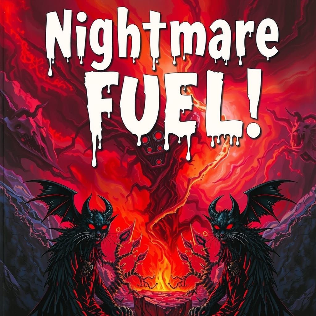 Cyberpunk Demons in Hellish Landscape with Biomech... - AI Art