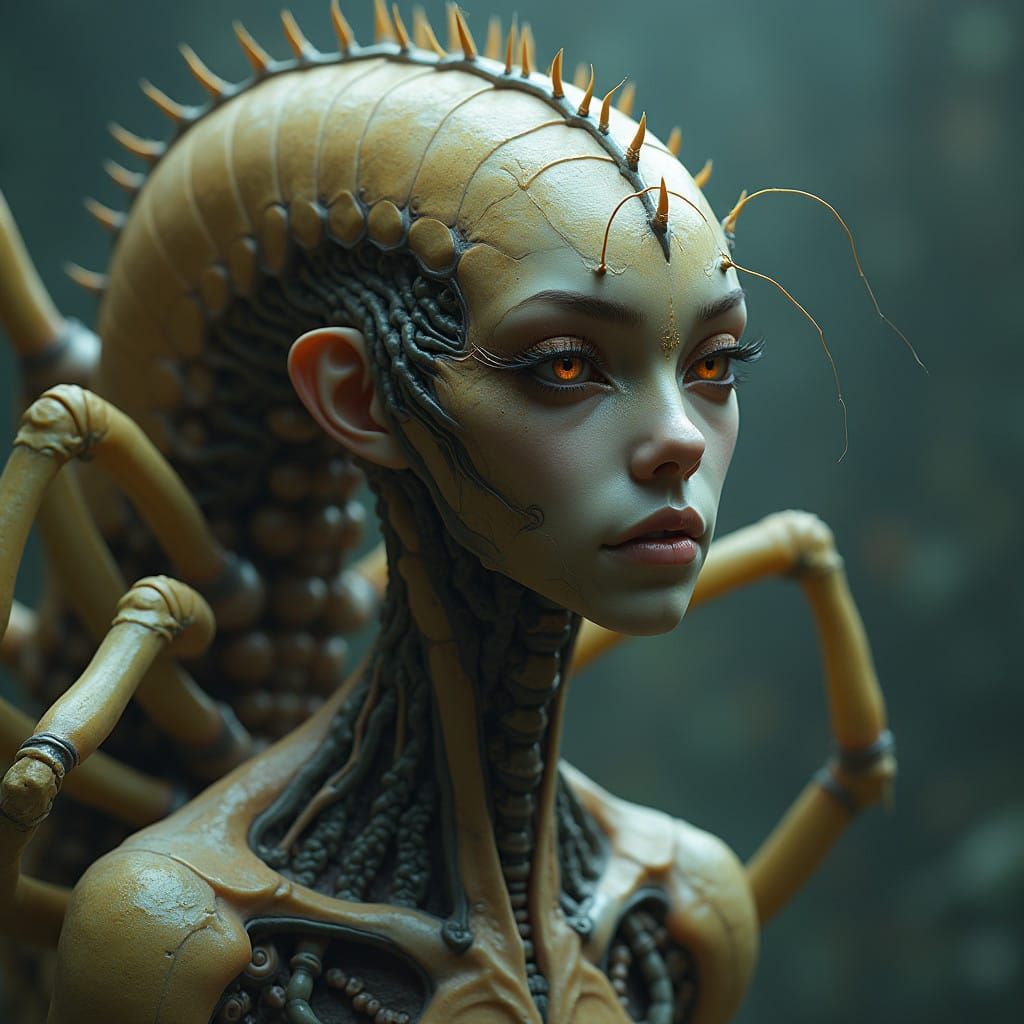 Humanoid female/insect alien creature