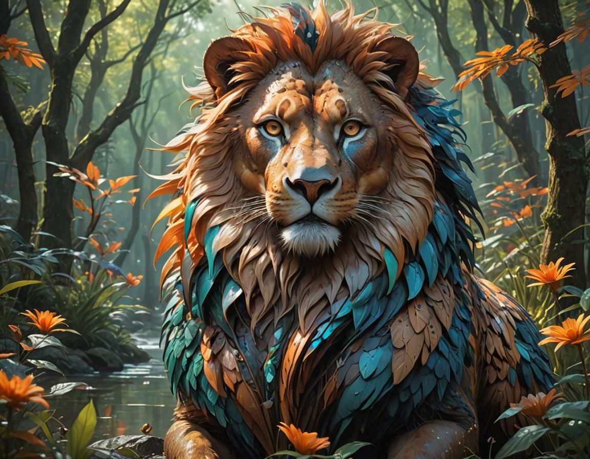 Powerful lion - AI Generated Artwork - NightCafe Creator