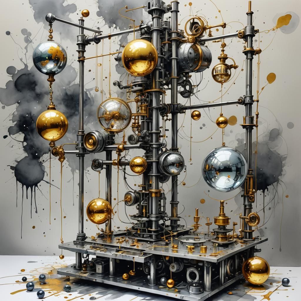 Rube Goldberg physics machine - AI Generated Artwork - NightCafe Creator