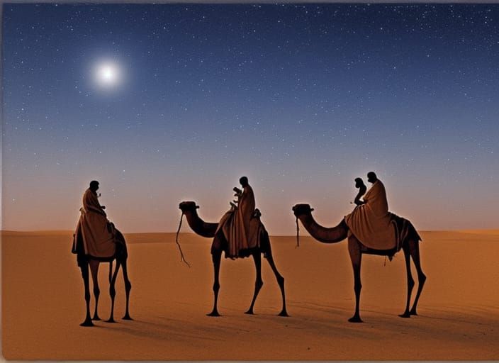 The Magi following the star of Bethlehem - AI Generated Artwork ...
