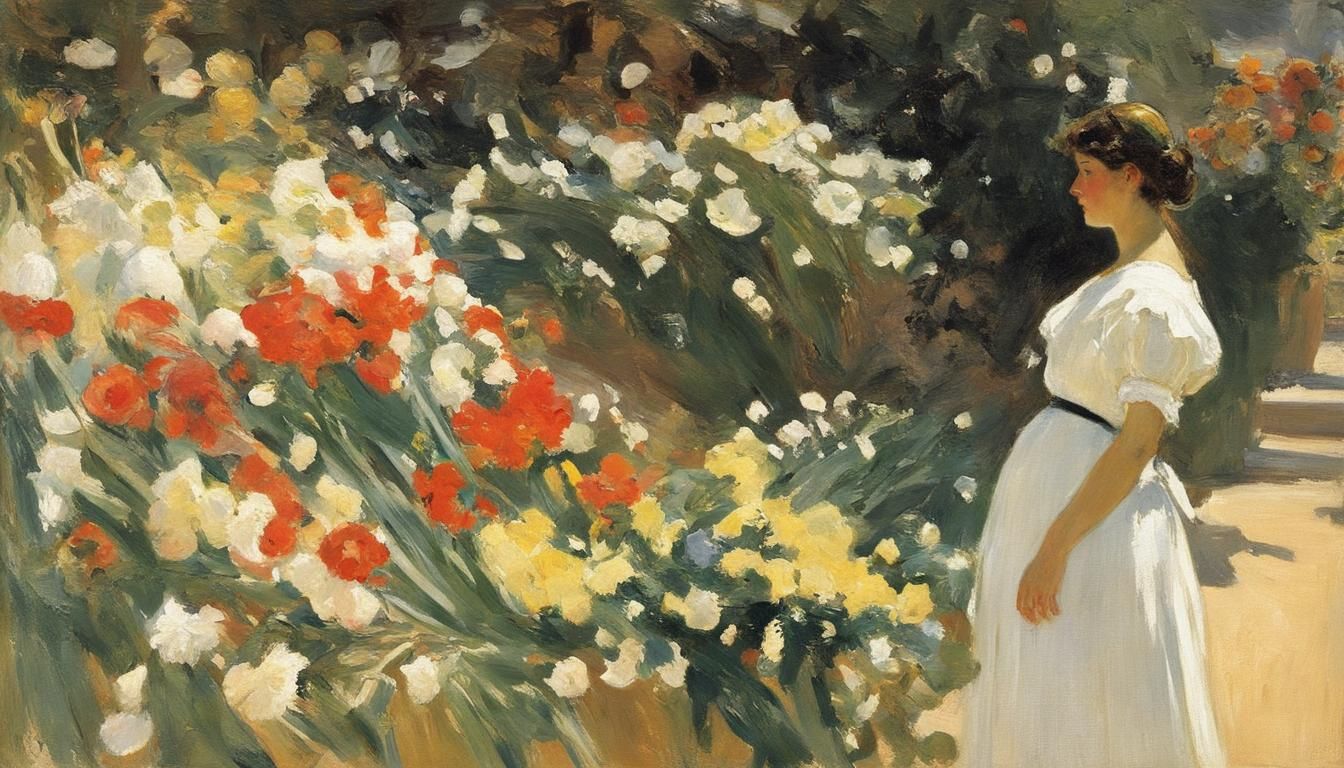 -Italian Girl with Flowers- - AI Generated Artwork - NightCafe Creator