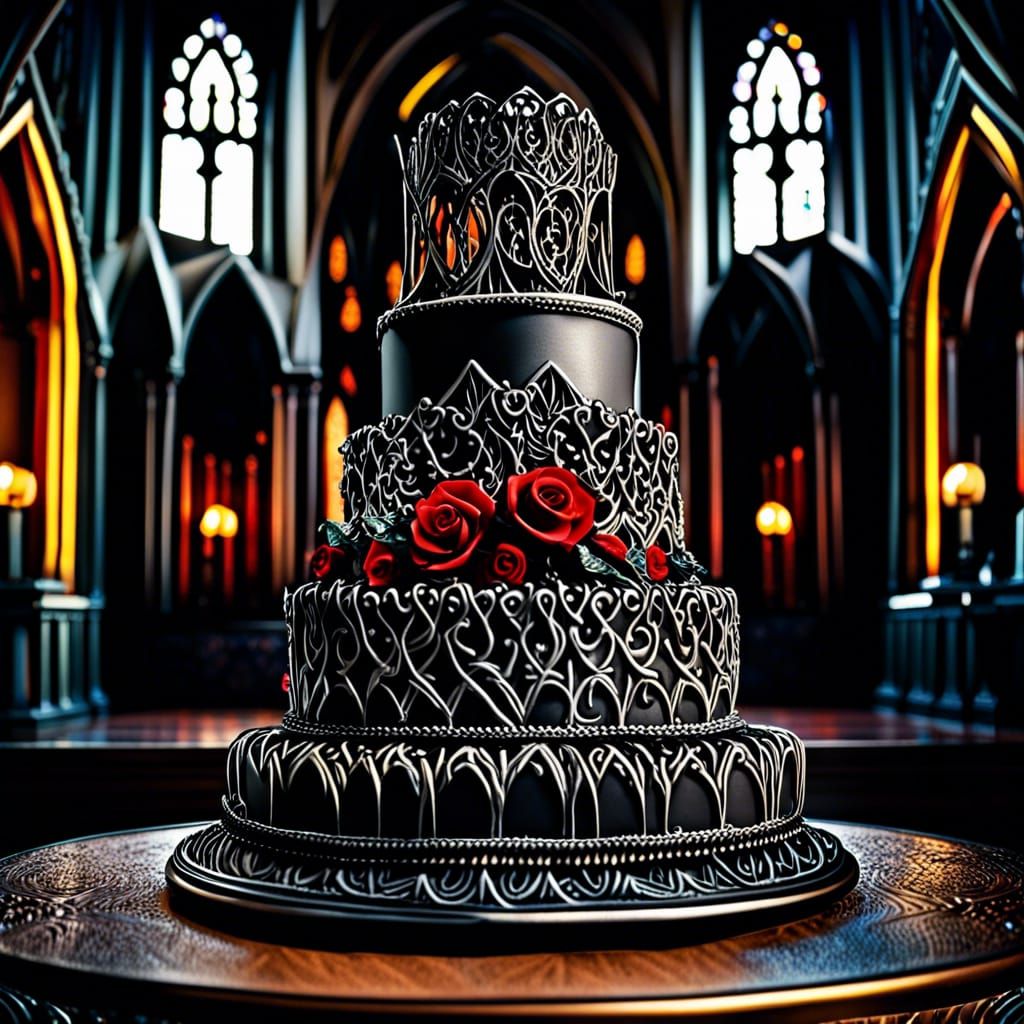 Royal Goth Cake - AI Generated Artwork - NightCafe Creator