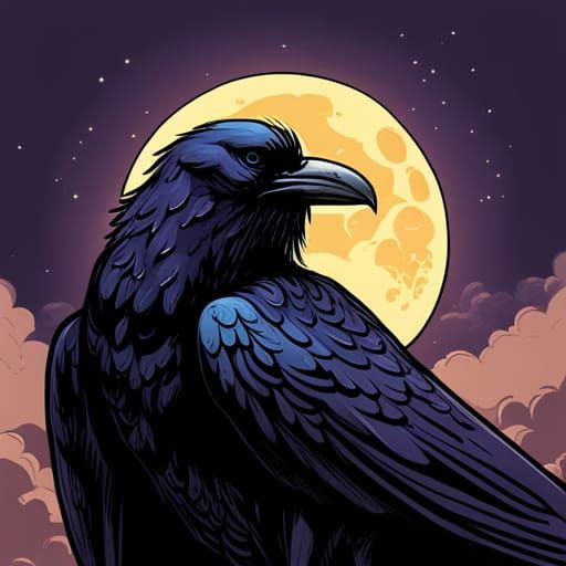 Lovecraftian Raven - AI Generated Artwork - NightCafe Creator