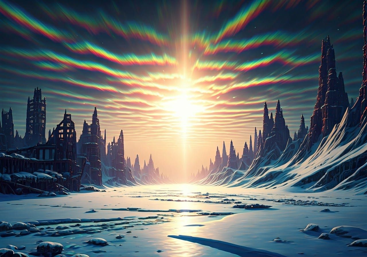 Nuclear winter - Apocalyptic Winter Wasteland in Hyperrealis...