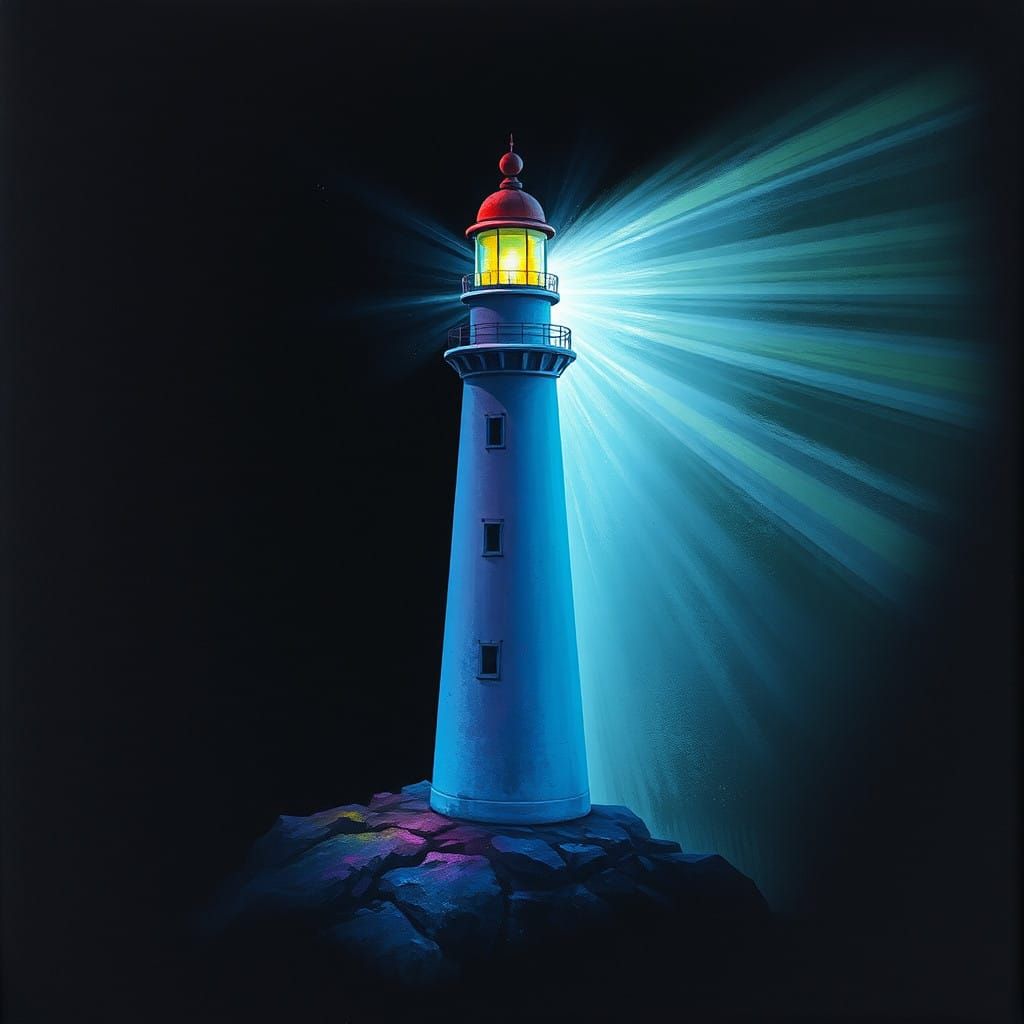 Balance of Light - Infinity Lighthouse Gradient in Cosmic Co...