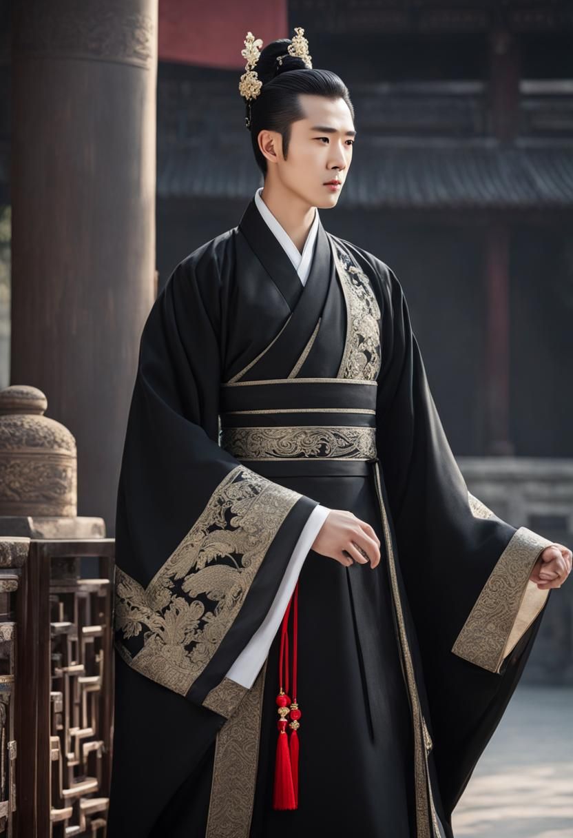 Hanfu Man, chinesische Seiden-Robe 3/3 - AI Generated Artwork ...