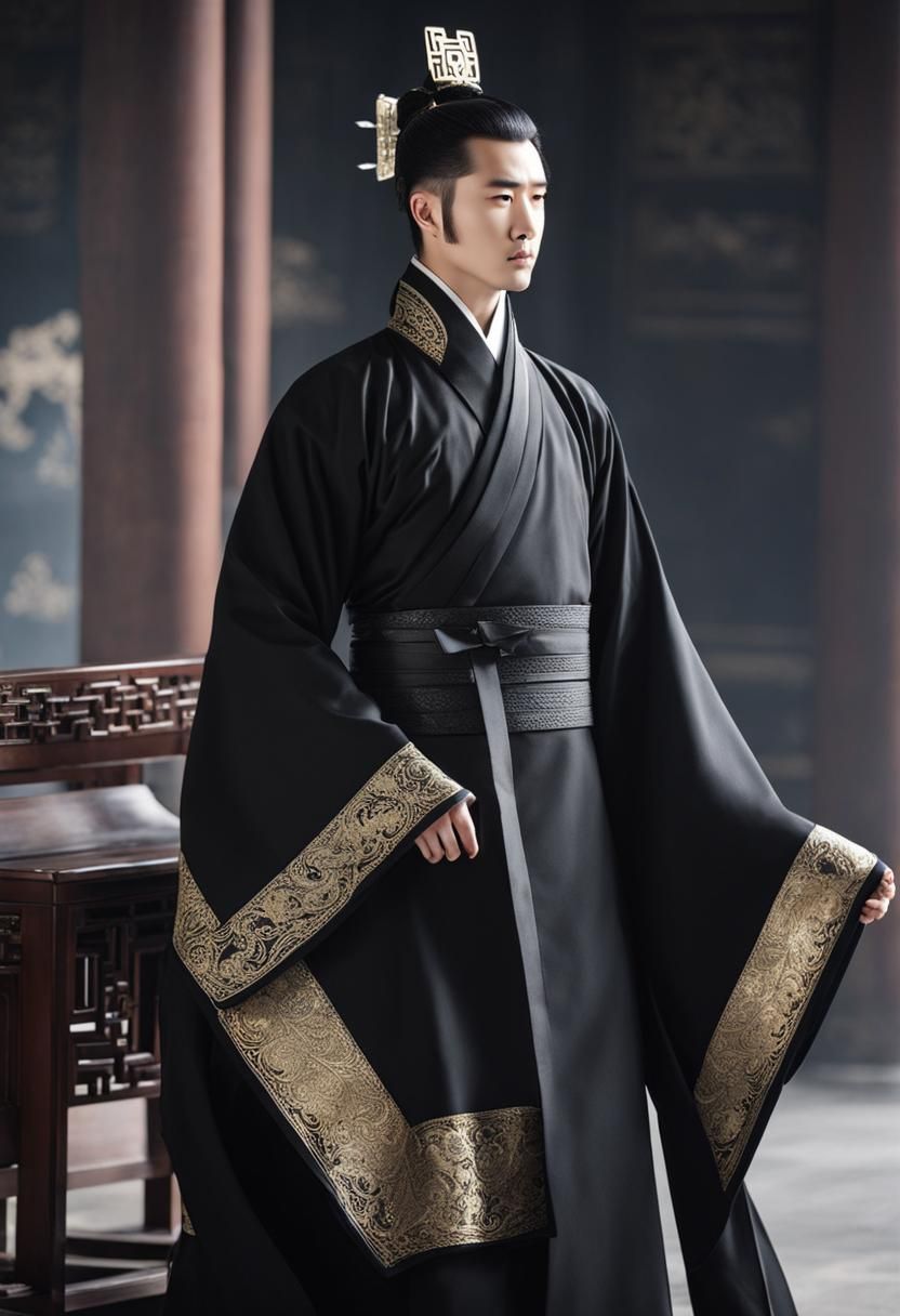 Hanfu Man, chinesische Seiden-Robe 2/3 - AI Generated Artwork ...
