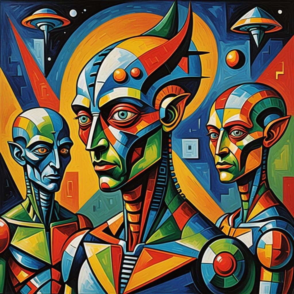 SiFi alien invaders : Picasso’s cubist