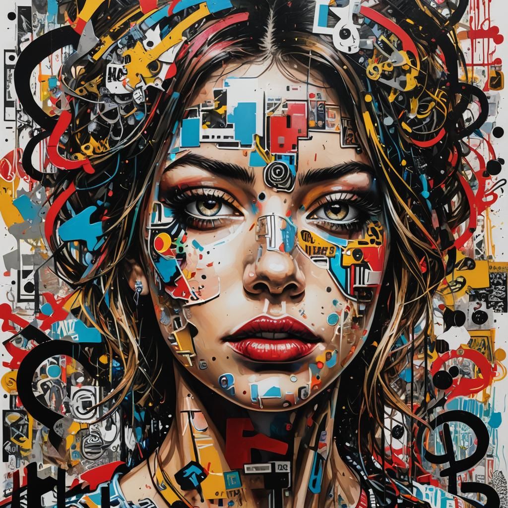 Eletic Collage Portrait Evolve - AI Generated Artwork - NightCafe Creator