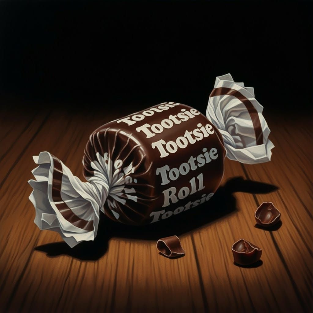 Brown Paper Tootsie Roll Wrapper with Crinkled Tex... - AI Art