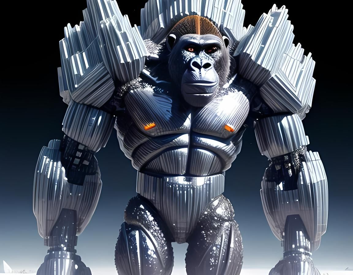 Bismuth Cyborg Gorilla - AI Generated Artwork - NightCafe Creator