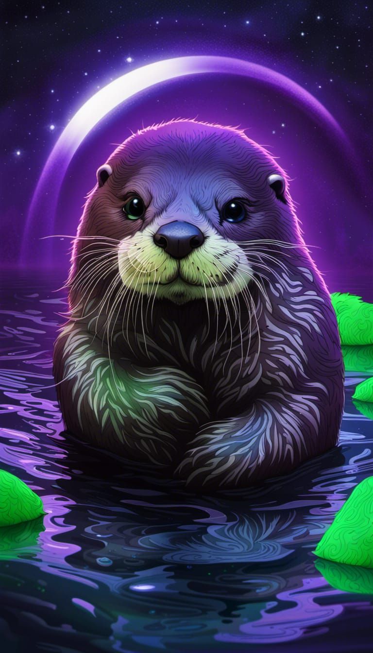 Photographic image of a cute fuzzy obese astrophysical Otter with huge ...