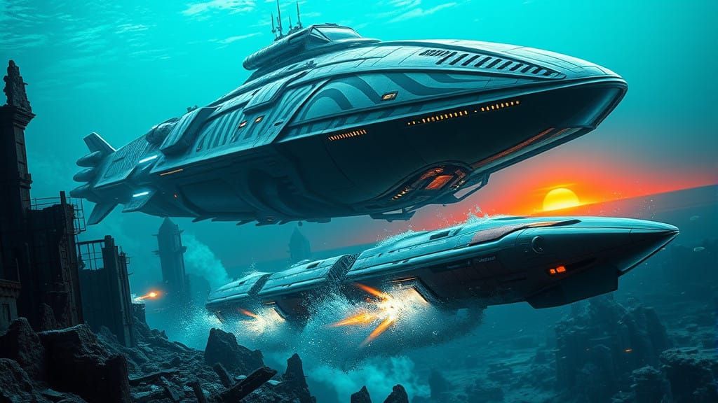 An enormous, intricately detailed alien warship with ( zebra stripes:1. ...