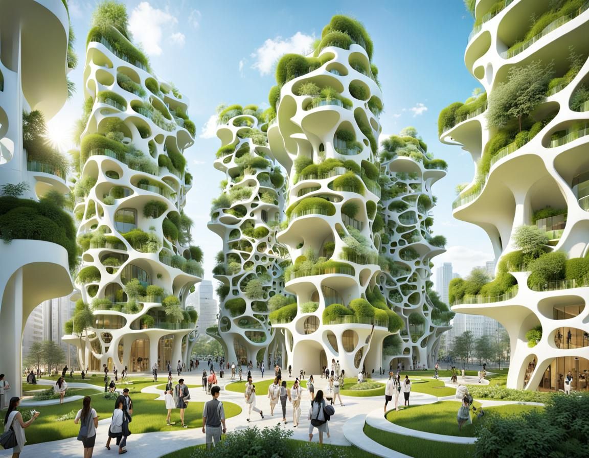 a metropolis that embraces the idea of organic architecture - AI ...