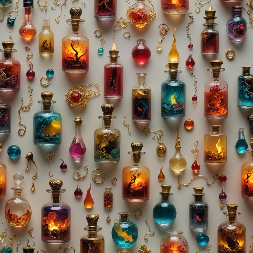 Glass Vials - AI Generated Artwork - NightCafe Creator