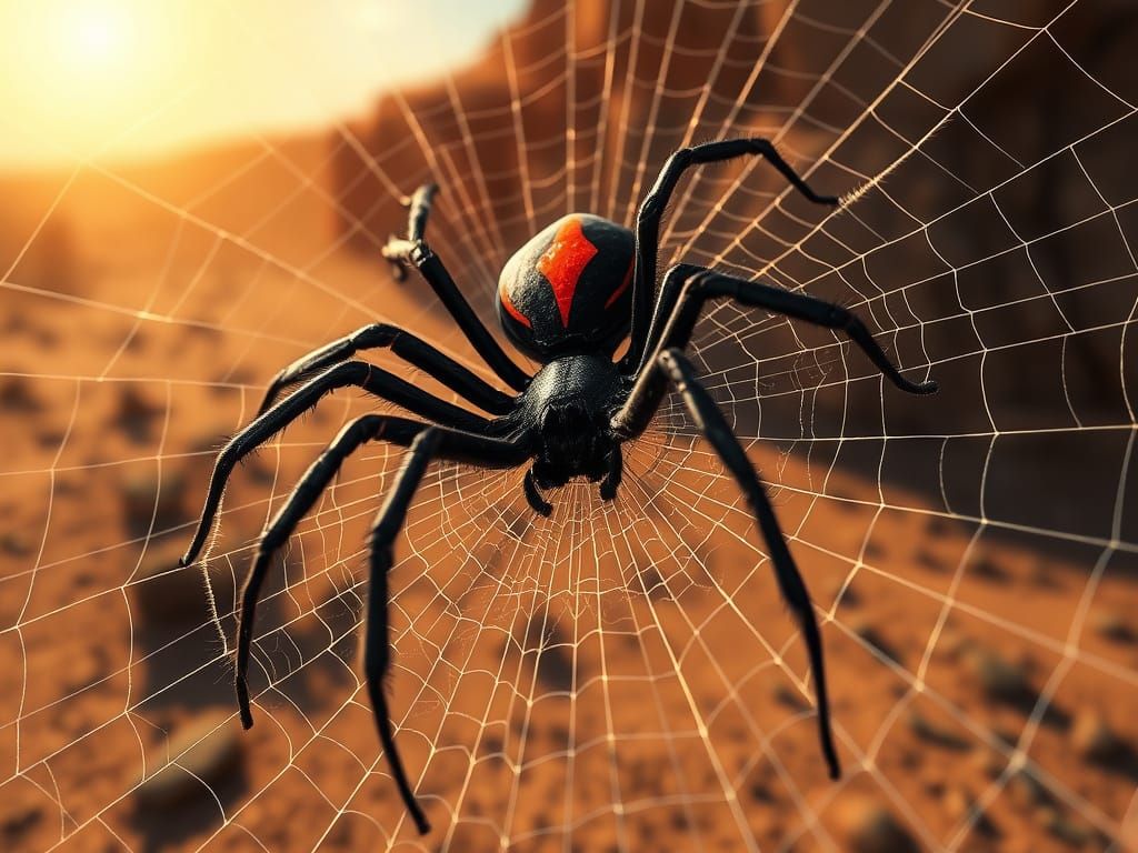 Majestic Funnel-Web Spider in Art Deco Web Amidst ... - AI Art